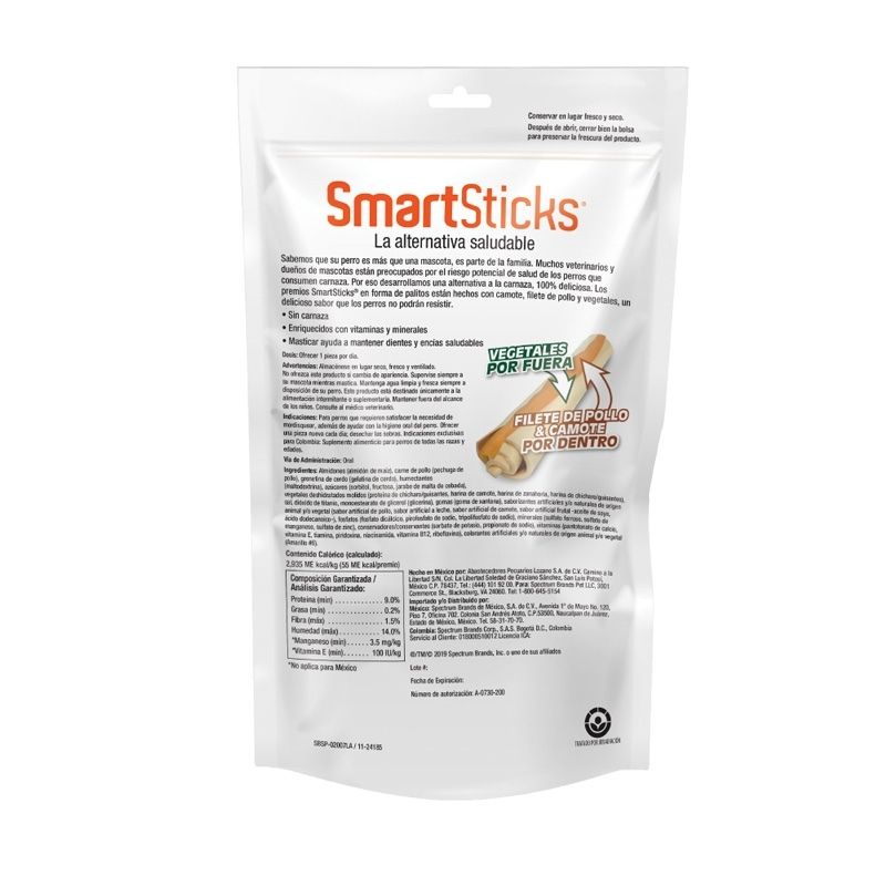 SmartBones Sticks Sabor Camote para Perro | Laika Mascotas